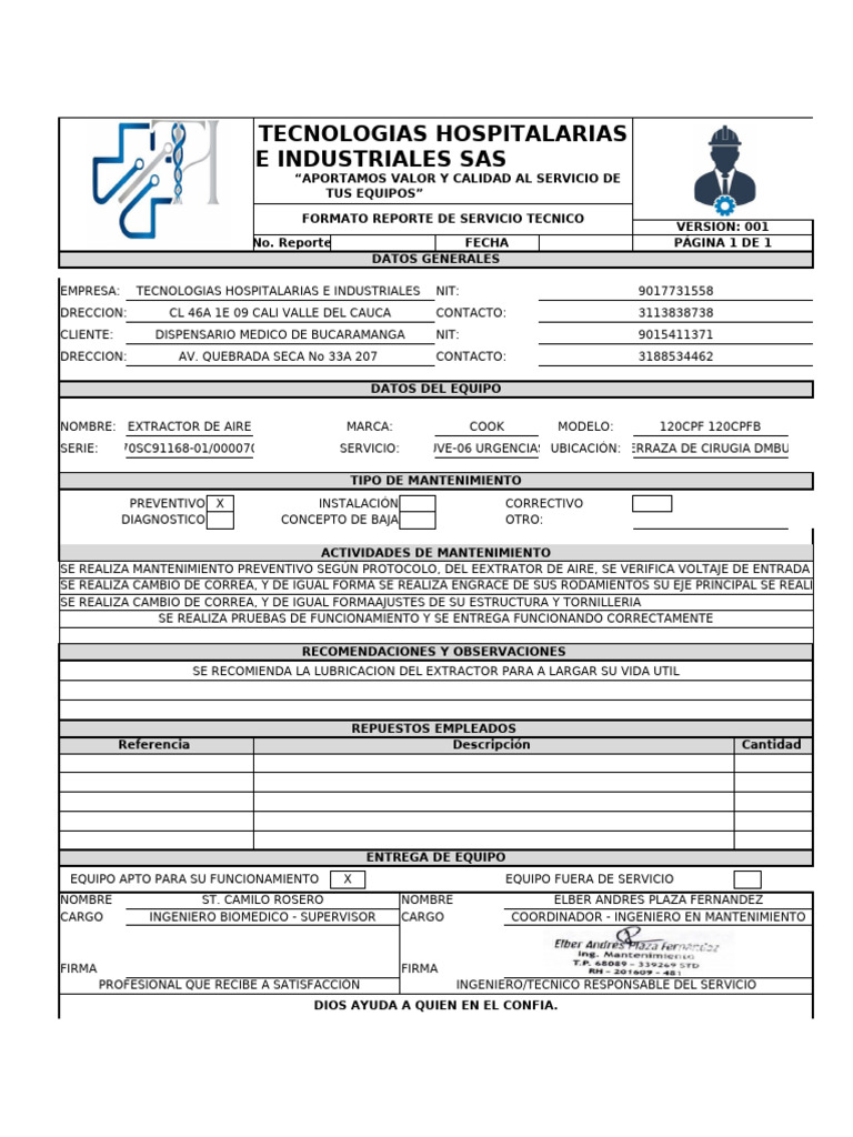Reporte de Extractores | PDF