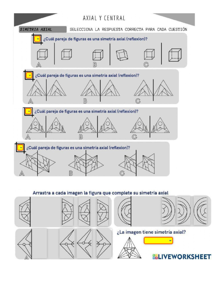 Ejercicios de Simetria Axial y Central | PDF