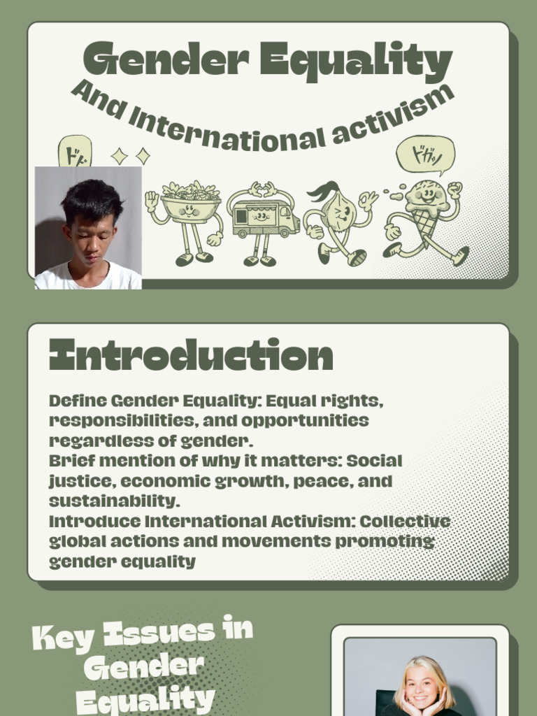 Green Playful Illustrative Gender Equality in Workspace Presentation ...