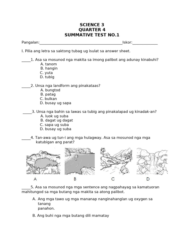 SCIENCE 3 Q4 SUMMATIVE 1 | PDF