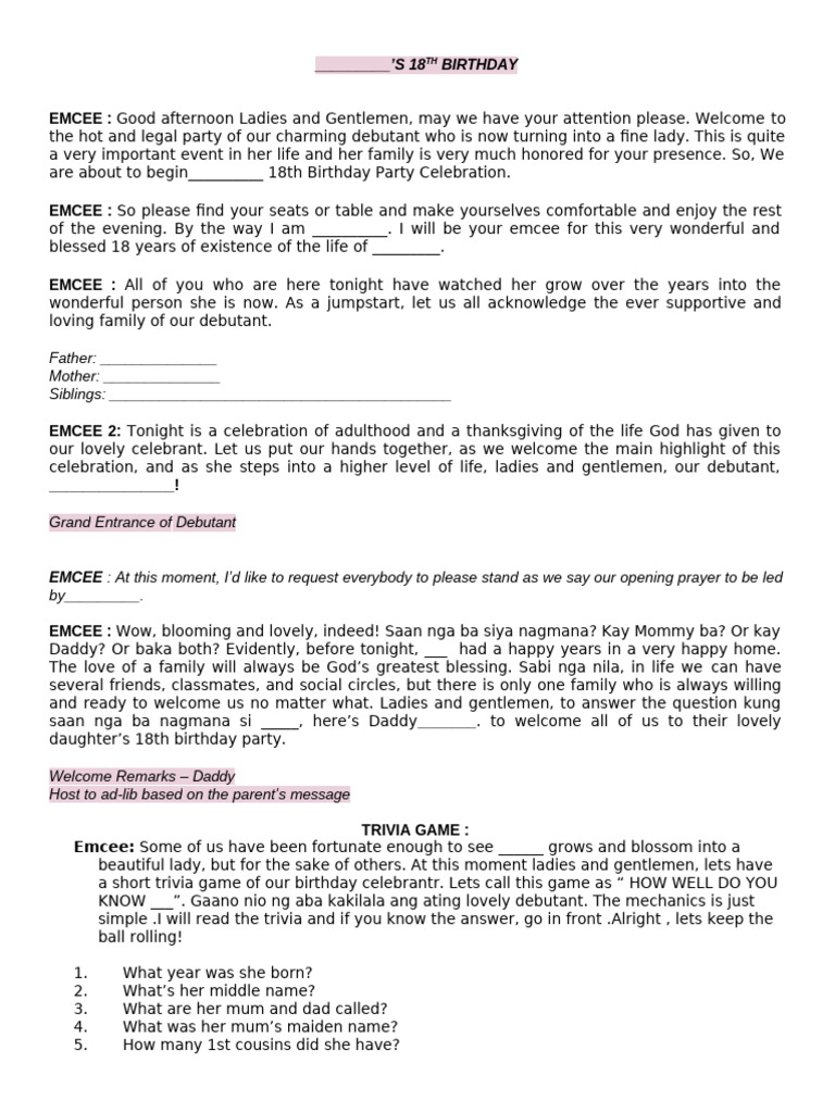544992235-EMCEE-SCRIPT-FOR-DEBUT-TAGLISH | PDF | Birthdays