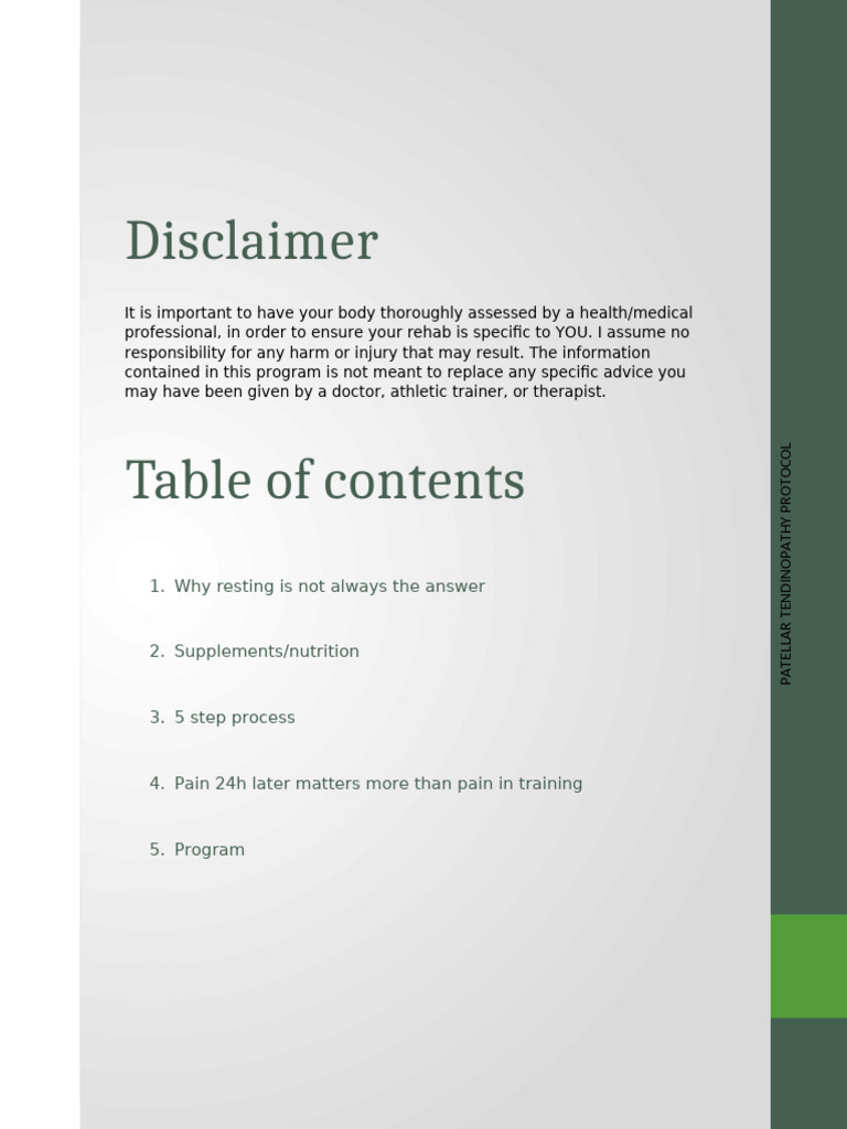 Patellar Tendinopathy Updated Protocol | PDF | Collagen | Tendon