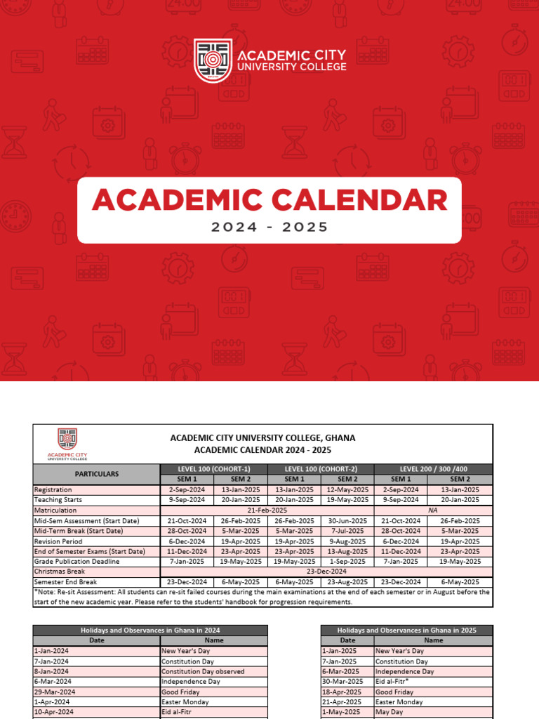 Academic Calendar 2024-2025 Ghana | PDF | Academic Term | Holidays