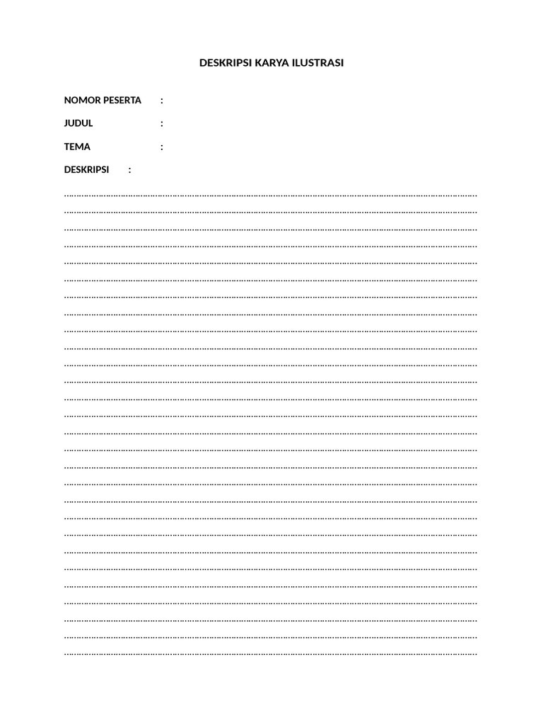 Form DESKRIPSI KARYA ILUSTRASI | PDF