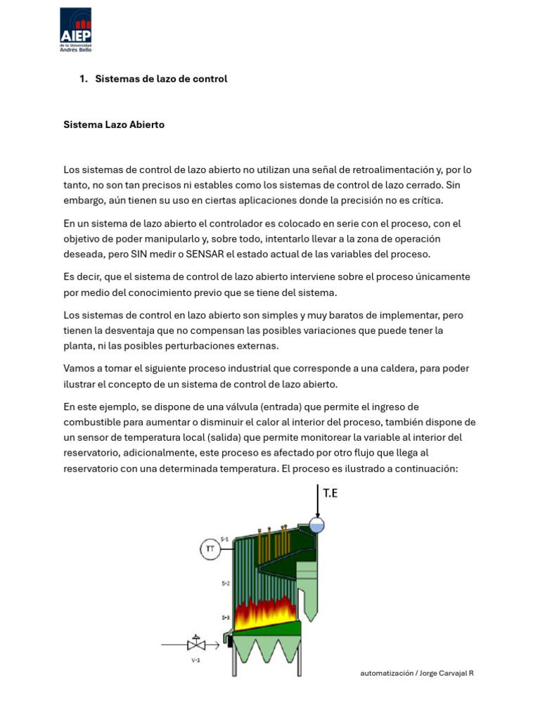 Control de Lazo Abierto y Cerrado en Automatización | PDF | Sensor ...