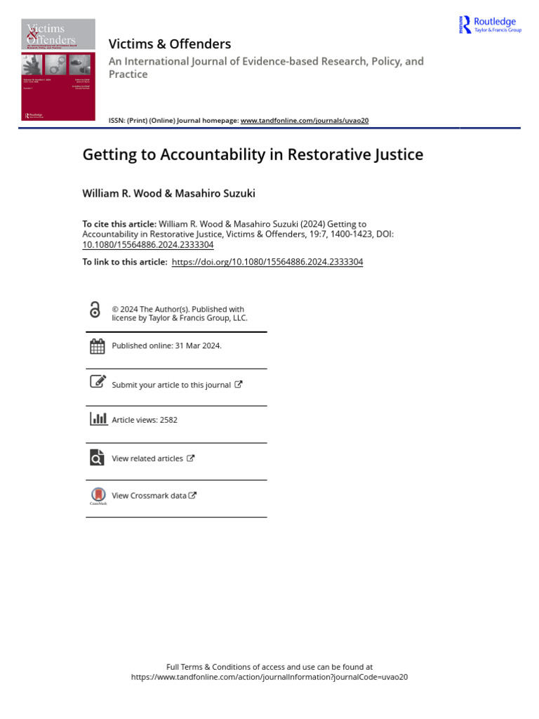 Getting To Accountability in Restorative Justice | PDF | Restorative Justice | Crimes