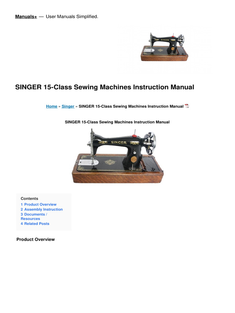 SINGER 15-Class Sewing Manual | PDF