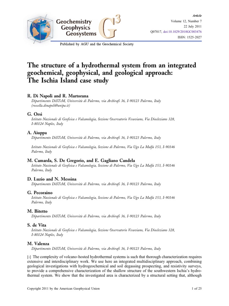 Geochem Geophys Geosyst - 2011 - Di Napoli - The Structure of A Hydrothermal System From An ...