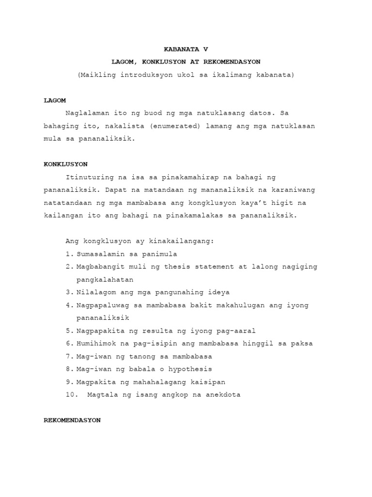 Kabanata V | PDF
