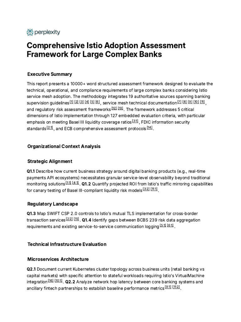 Istio Framework for Banking Compliance | PDF | Basel Iii | Information ...