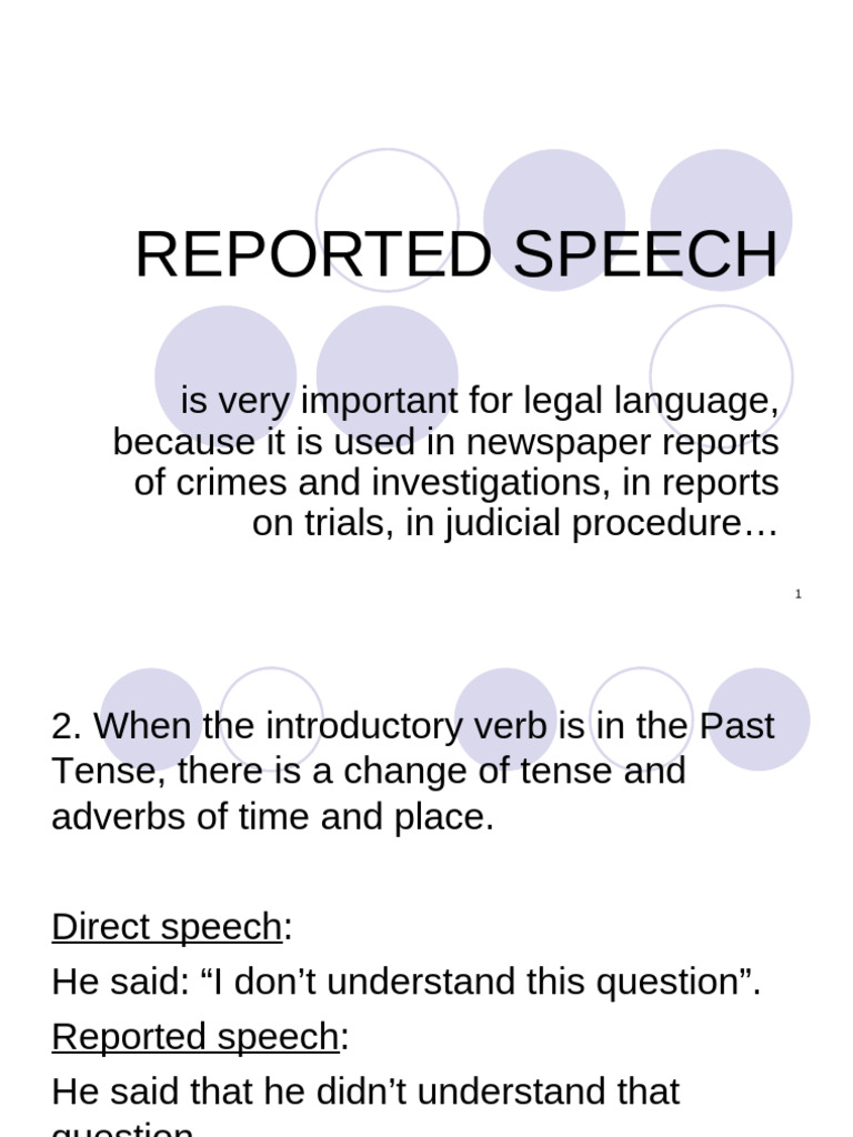 Understanding Reported Speech Rules | PDF | Linguistic Morphology ...
