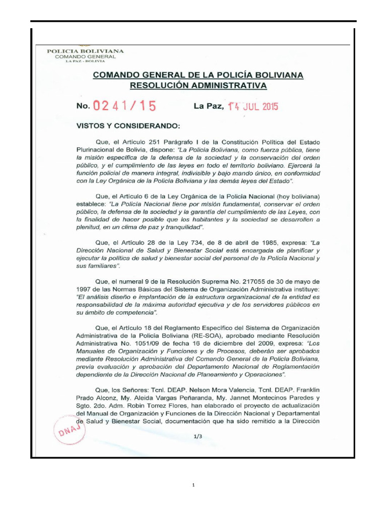 Manual Organización y Funciones Dnsbs 2015 | PDF | Planificación ...