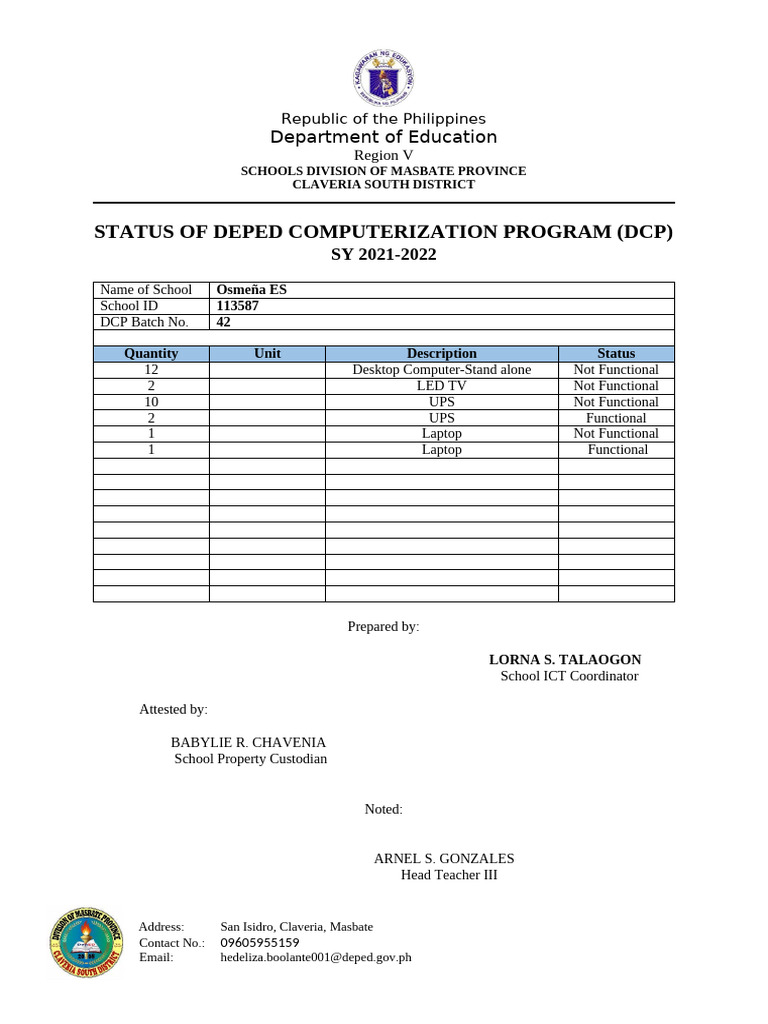 Status of Deped Computerization Program1 | PDF | Public Administration | Philippines