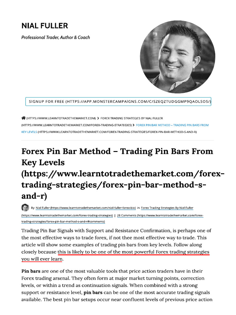 Forex Pin Bar Method - Trading Pin Bars... Key Levels Learn To Trade ...