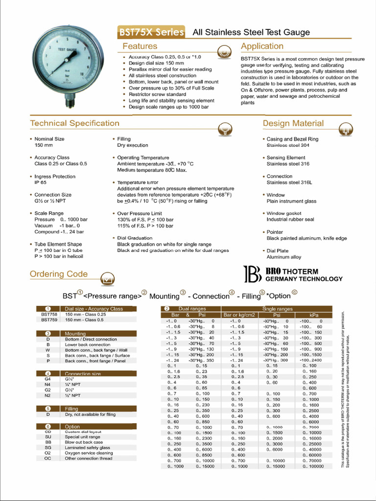 039 TG BST75X Series | PDF