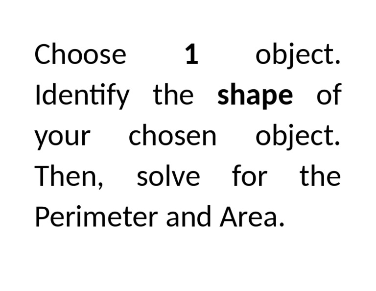 Choose 1 Object | PDF