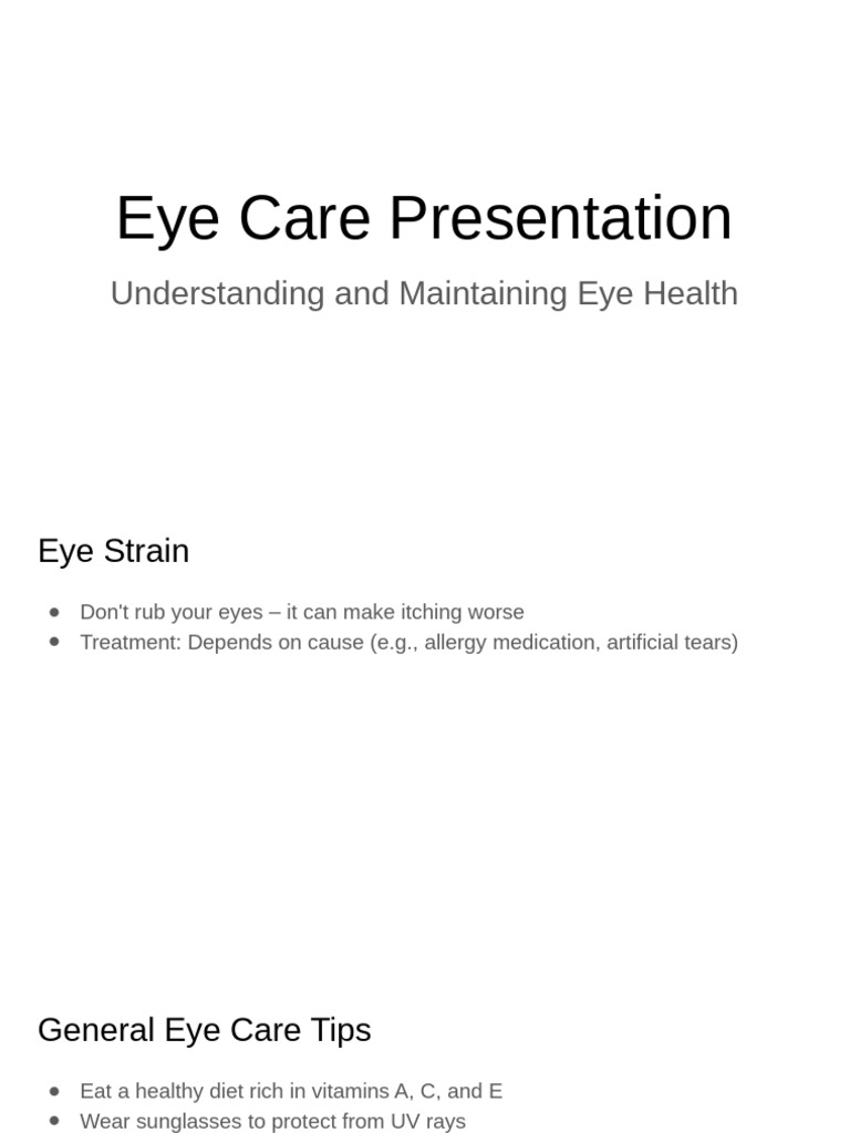 Essential Eye Care Tips for Health | PDF