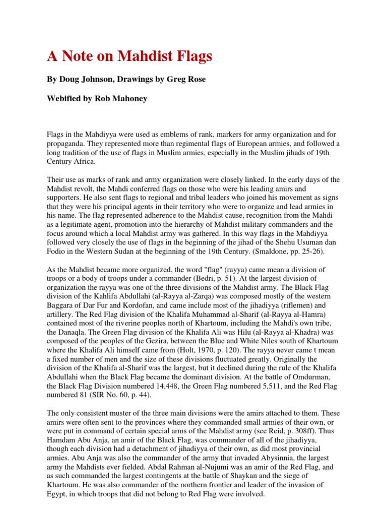 A Note On Mahdist Flags | PDF | Unrest | Armed Conflict