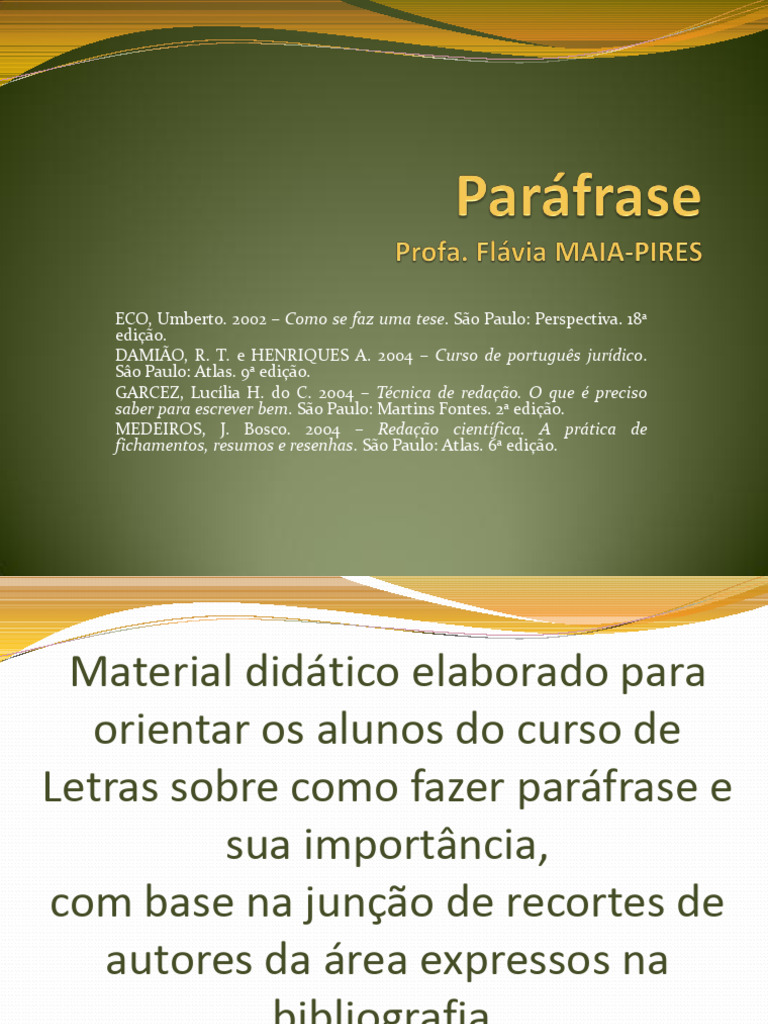 CADERNO DE ESTUDOS Paráfrase | PDF | Poesia | Plágio