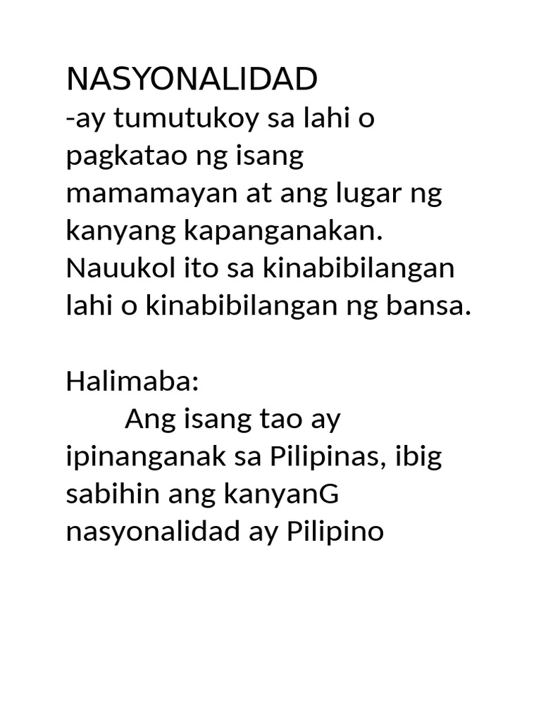 NASYONALIDAD | PDF