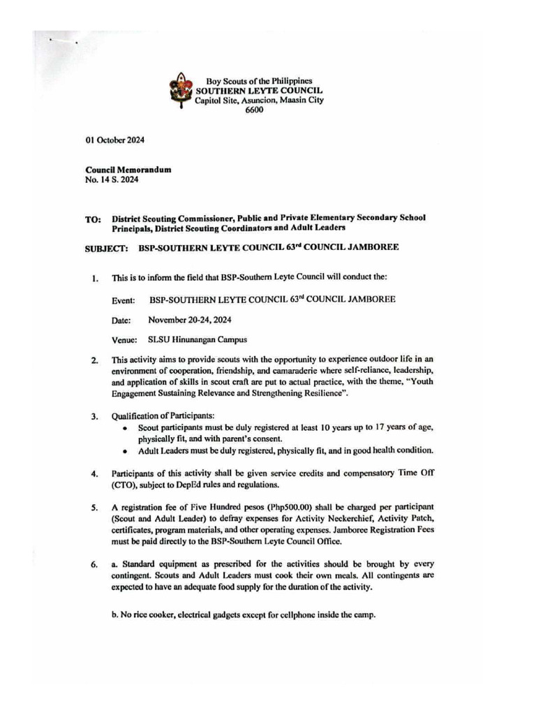 bsp memo | PDF