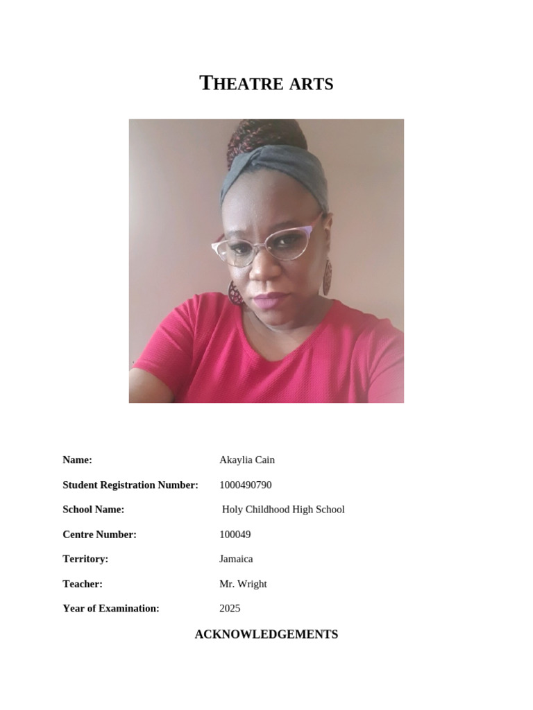 Theatre Arts Research Paper (1) | PDF