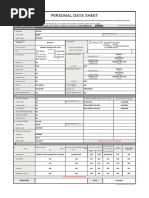 Personal Data Sheet 2023 Template | PDF