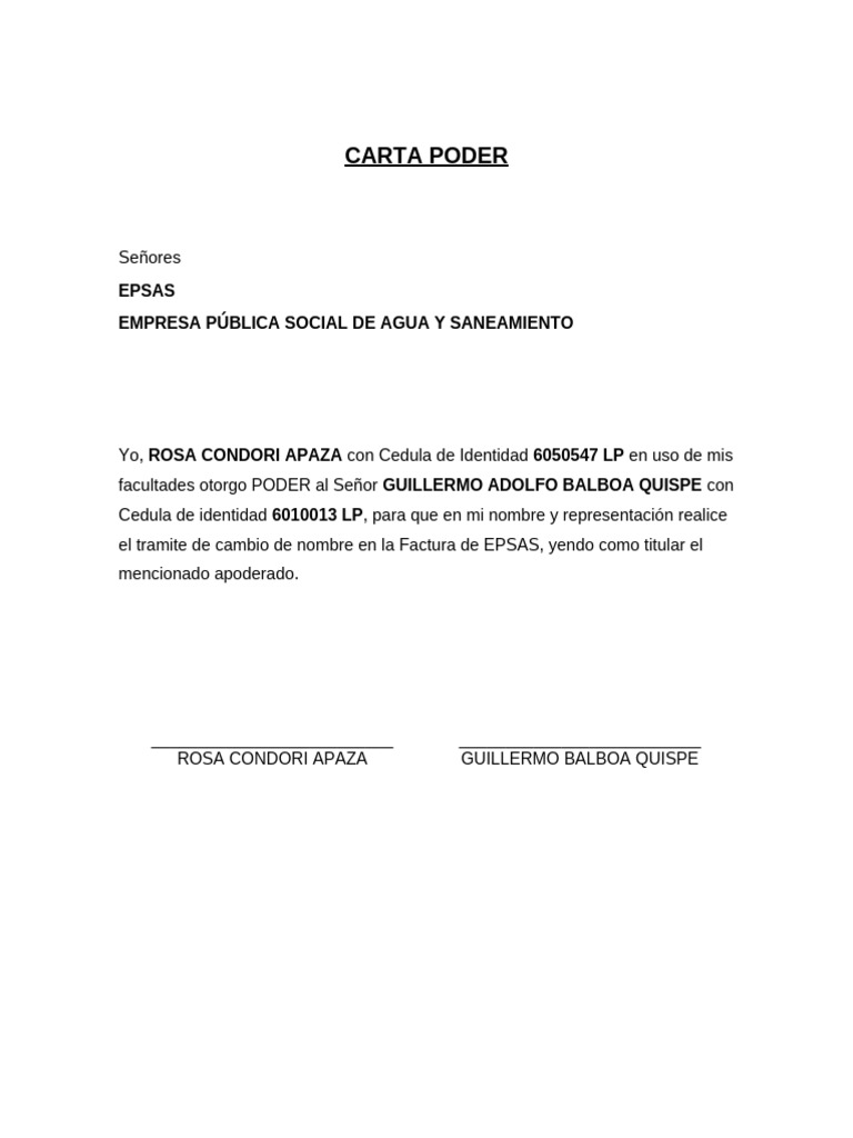 Carta Poder | PDF
