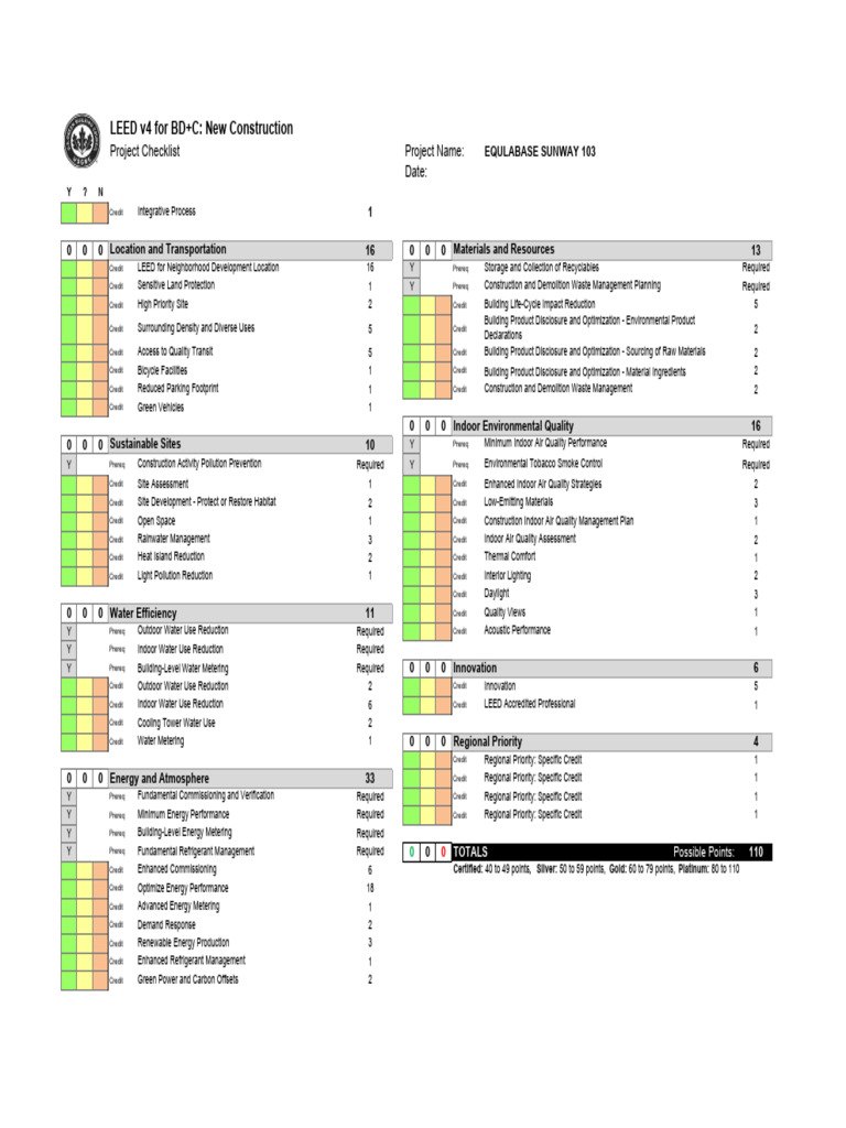 LEED v4 For Building Design and Construction | PDF | Sustainable Development | Environment
