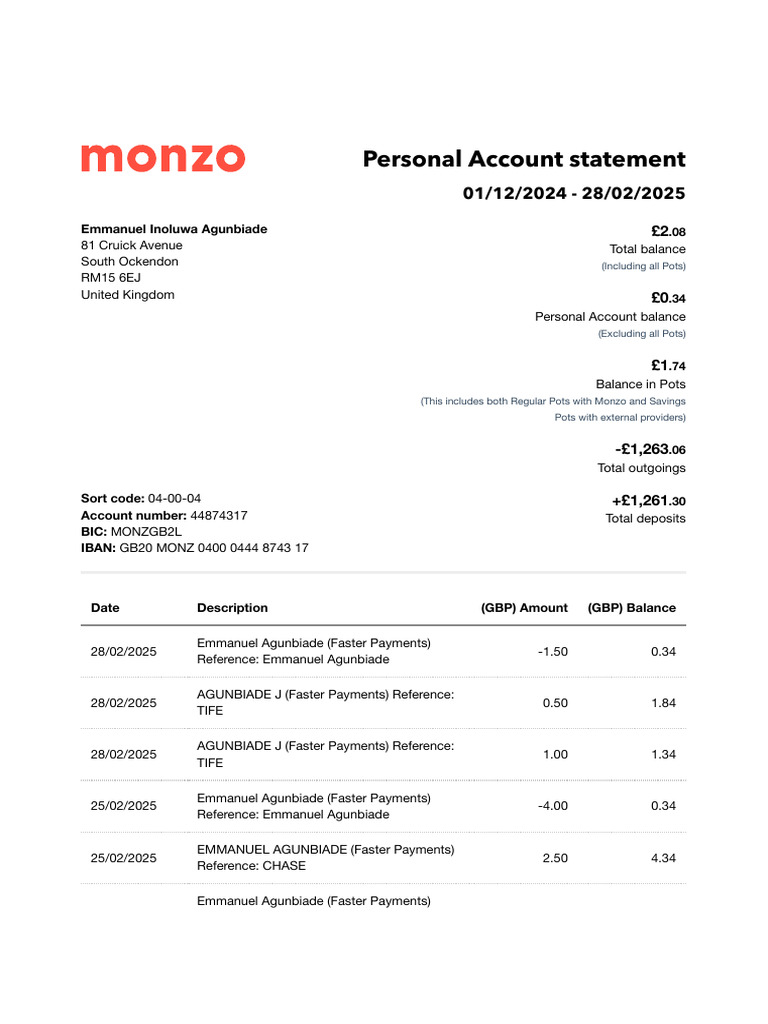 Personal Account Statement Summary | PDF | Banking Technology | Money