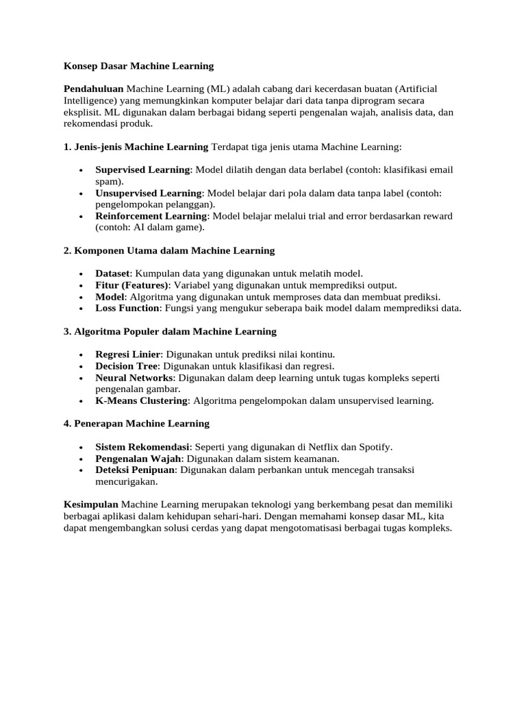 Konsep Dasar Machine Learning | PDF