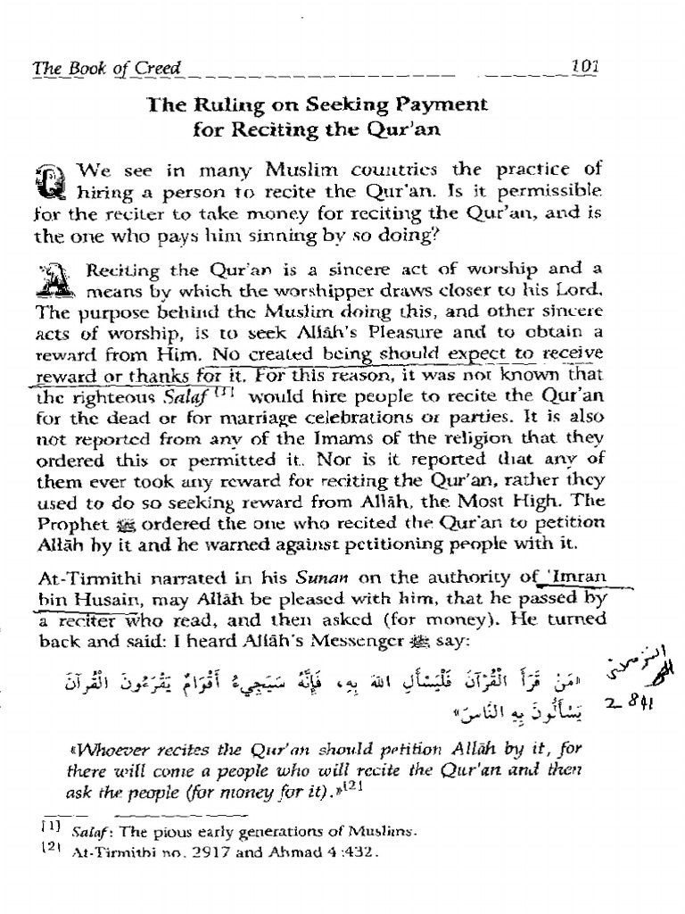 81 Taking Money For Reading Quran | PDF | Quran | Islam