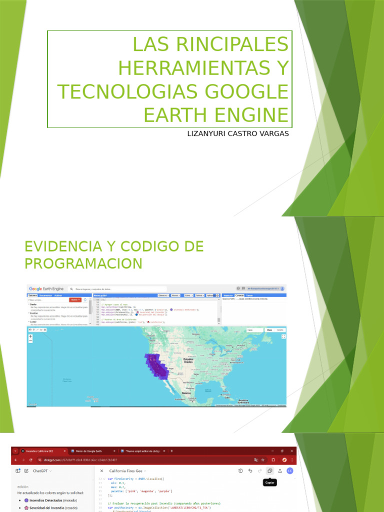 Las Rincipales Herramientas y Tecnologias Google Earth Engine | PDF