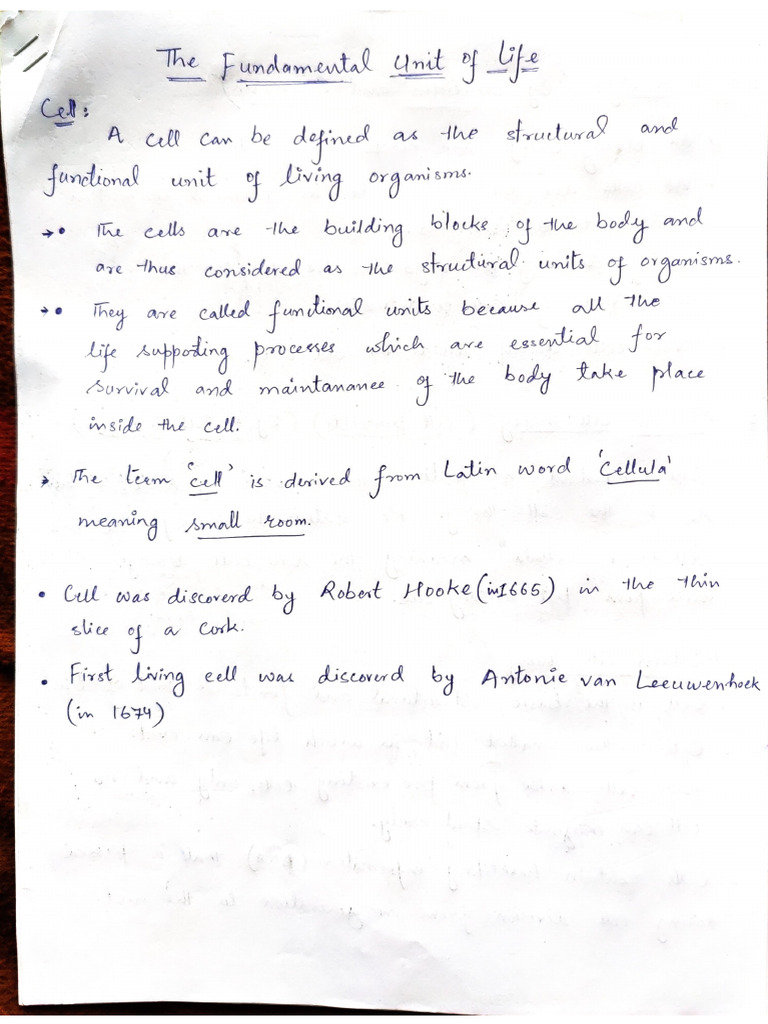 Cell Notes | PDF