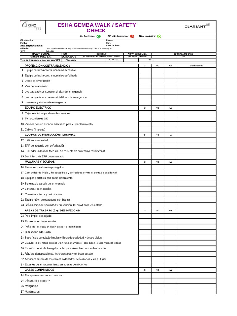 Gemba Walk - Safety Check | PDF