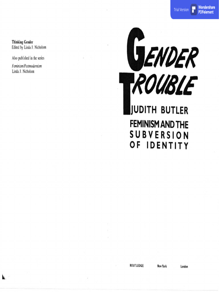Butler Gender Trouble | PDF