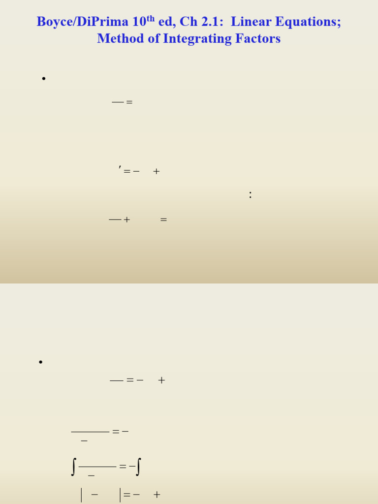 Boyce DE 10e PPT ch02 1 FINAL | PDF | Ordinary Differential Equation | Equations