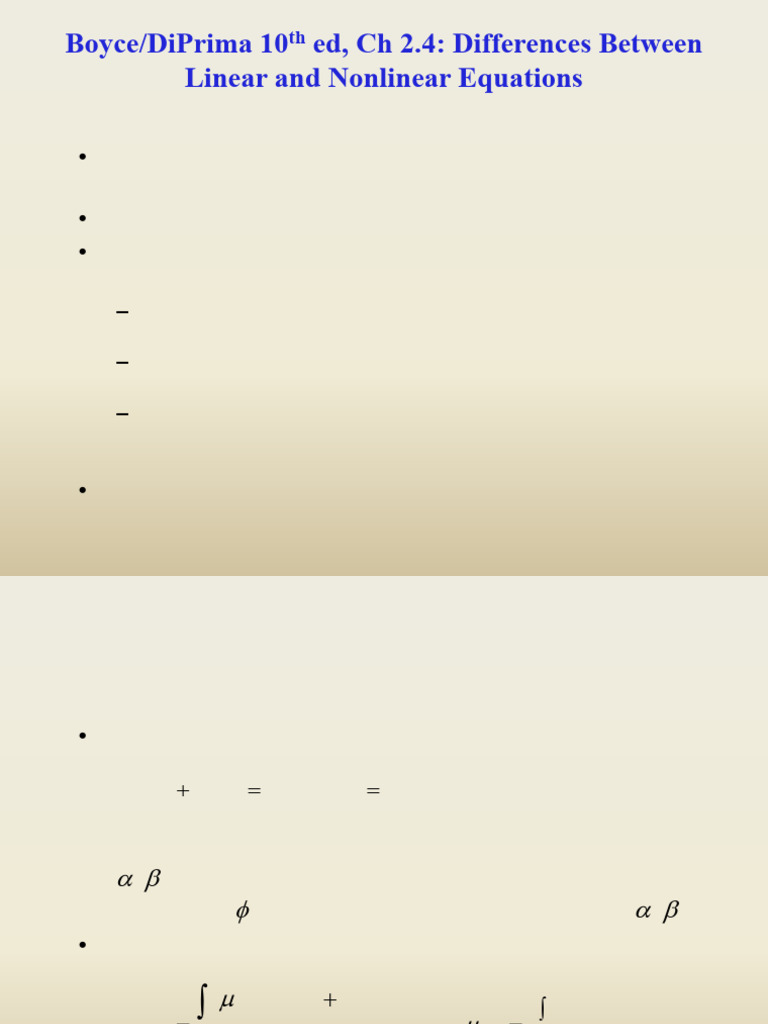 Boyce DE 10e PPT ch02 4 FINAL | PDF | Equations | Nonlinear System