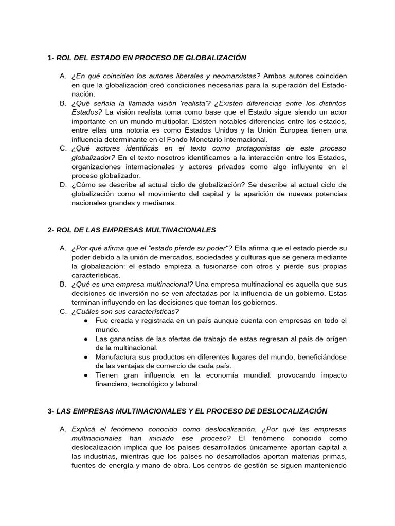 TP Geo | PDF | Globalización | Corporación multinacional