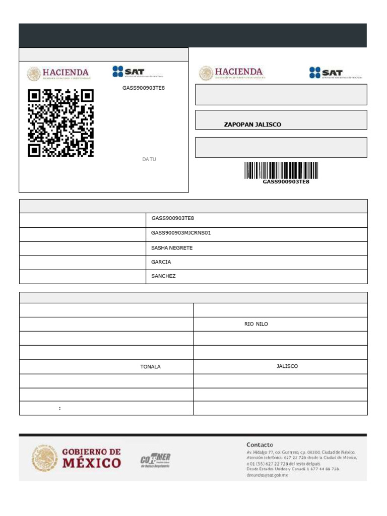 Gass900903te8 RFC-1 | PDF | Gobierno