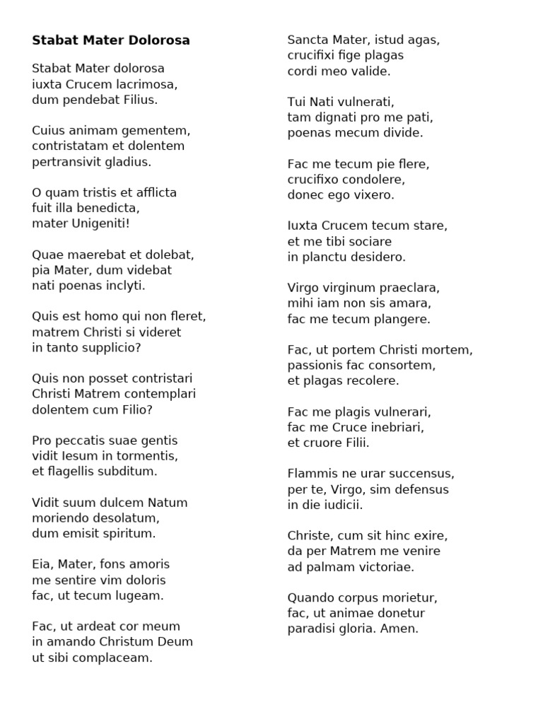 Stabat Mater Dolorosa | PDF
