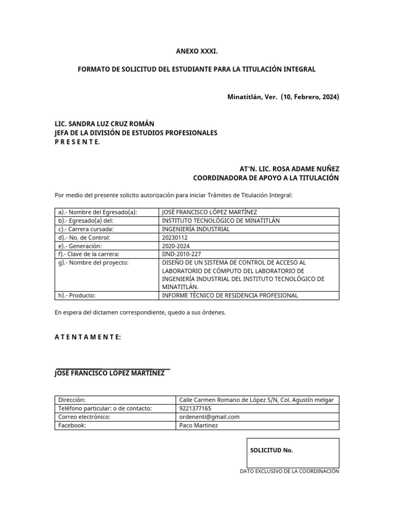 Anexo Xxxi 2025 Aldair | PDF