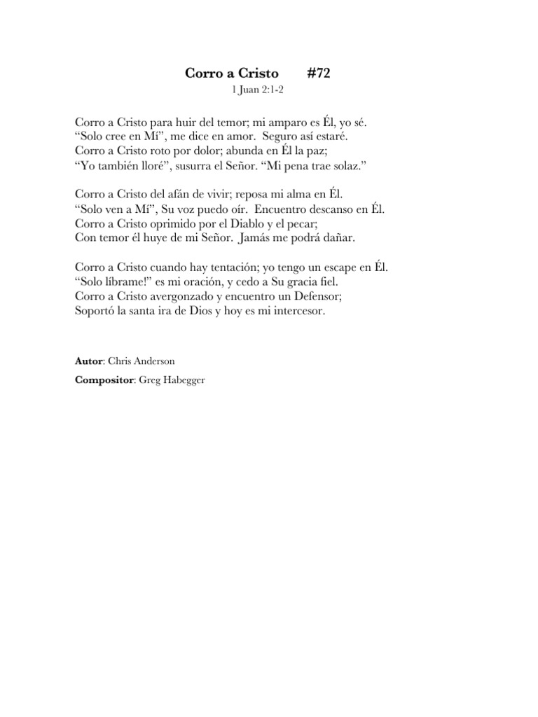 Corro A Cristo Letra | PDF