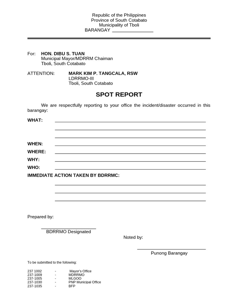 Spot-Report-Format | PDF