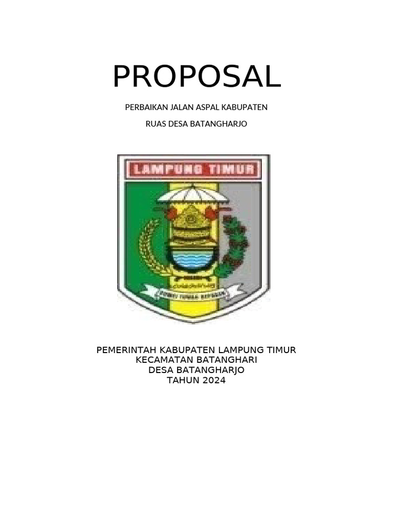 Cover Proposal Jalan | PDF