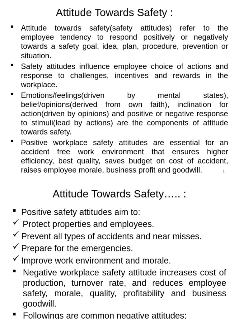 Understanding Workplace Safety Attitudes | PDF | Occupational Safety ...