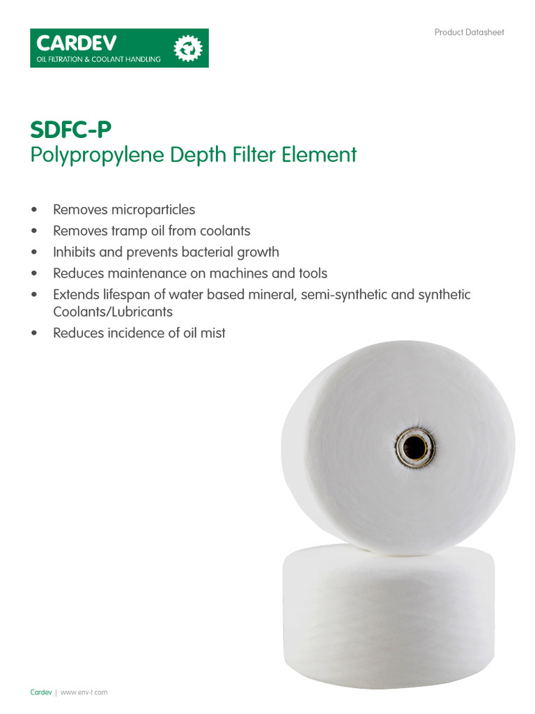 CARDEV SDFC-P Depth Filter Element | PDF | Materials | Secondary Sector ...