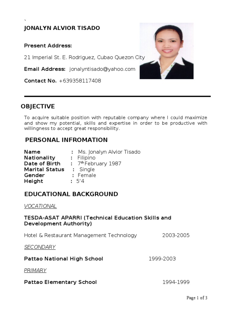 Jonalyn | PDF | Career & Growth