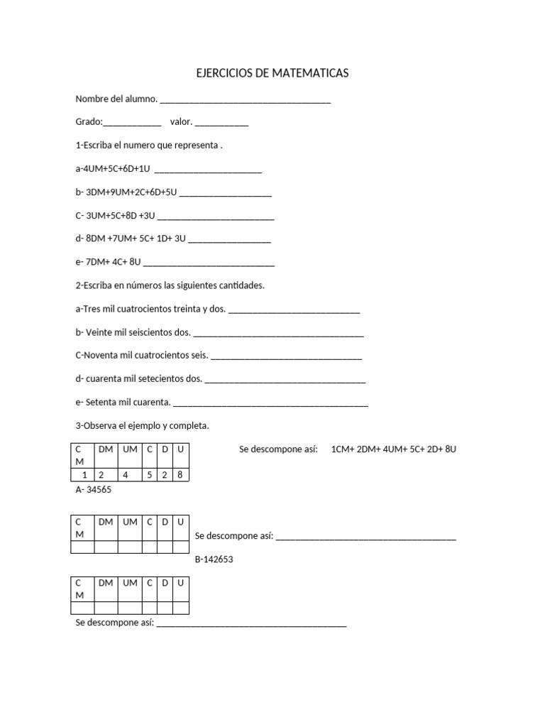 Ejercicios de Matematicas | PDF
