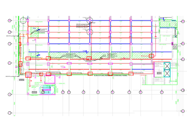 Superimposed RC With Sprinkler Main Pipe and Sanitary Pipepdf | PDF